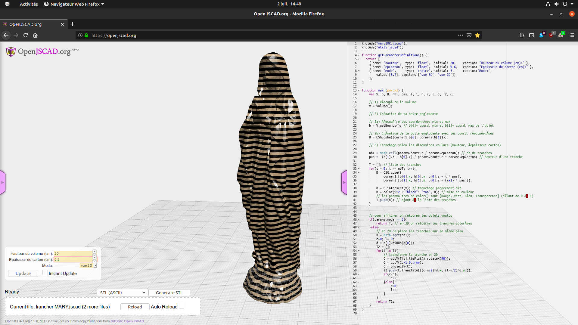 slicing with OpenJSCAD | JSCAD User Group