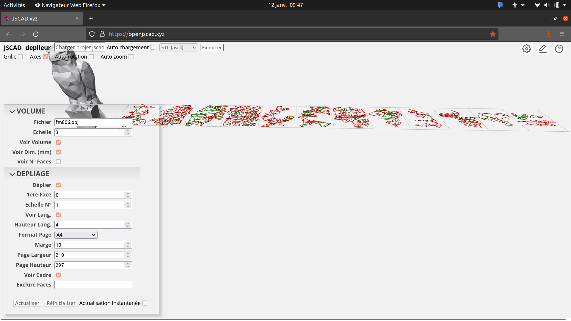 V2 Unfolder complete, multipage pdf creation from its 2d output | JSCAD User Group